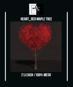 Second Life Marketplace - MeshedUp: Heart_Red Maple Tree - Add Me