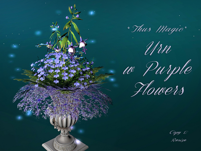 Second Life Marketplace - *Thus Magic* ~ Urn with Purple flowers