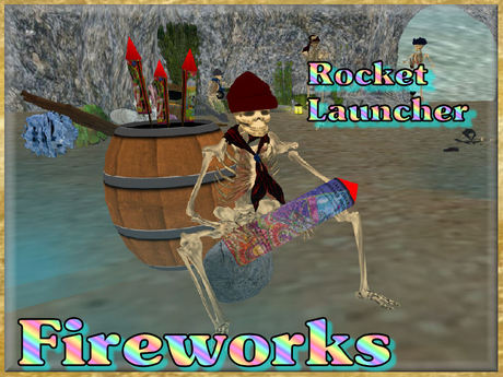 Second Life Marketplace - Fireworks Pirate Skeleton Independence Day ...