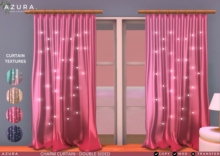 Second Life Marketplace - AZURA ::: CHARM CURTAIN WITH/OUT LIGHTS ...