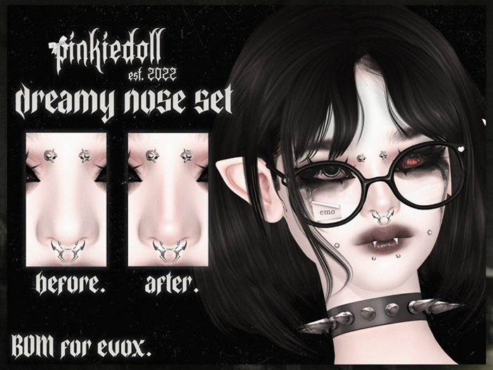 Second Life Marketplace - :. pinkiedoll - dreamy nose set [evox]