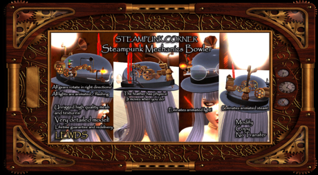 Second Life Marketplace - Steampunk Mechanics Bowler -50% THE MOST ...