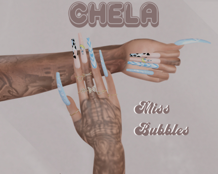 Second Life Marketplace - Chela - Bubbles Power Puff Girl Nails