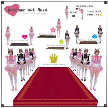 Second Life Marketplace - Welcome mat Maid - #05 Single Maid Black