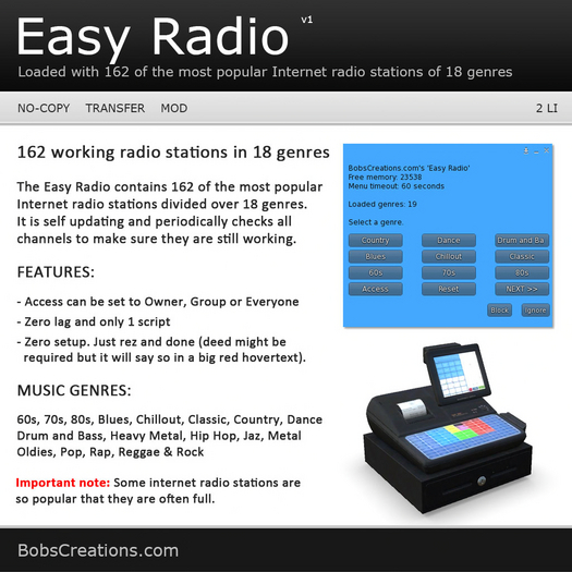 Second Life Marketplace - Easy Radio (POS)