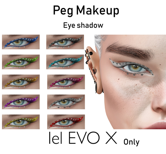 Second Life Marketplace - Peg Makeup Stars eyeshadow HD Lel Evo X
