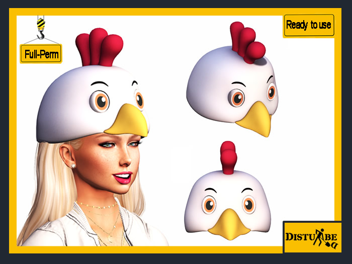 Second Life Marketplace - ::DisturbeD:: Chicken Hat - FULL PERM MESH