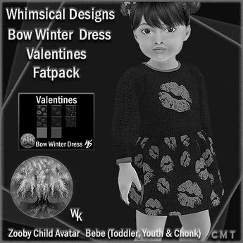 Second Life Marketplace - WD Kids Bow Winter Dress DEMO