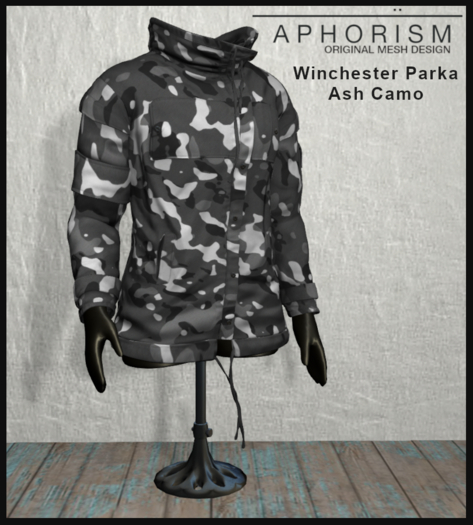 Second Life Marketplace - !APHORISM! Winchester Parka Men Ash Camo