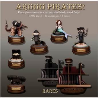 Second Life Marketplace - ARGGG Pirates! Gacha COMPLETE / FULL SET + RARE