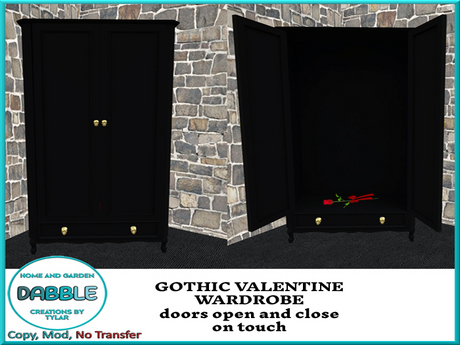 Second Life Marketplace - DB GOTHIC VALENTINE WARDROBE ADD ME