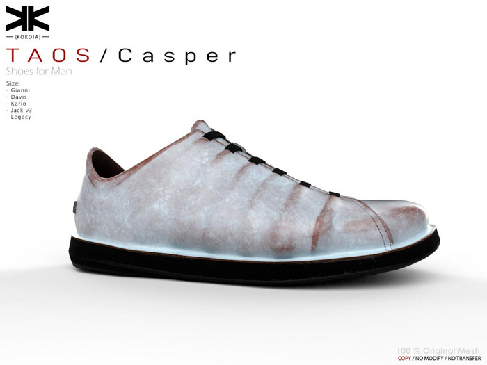 Second Life Marketplace - Taos :: Man Shoes :: Casper :: {kokoia}
