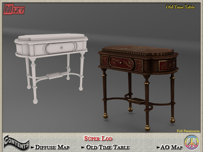 Second Life Marketplace - [Mixy]-Old Time Table-Full Perm