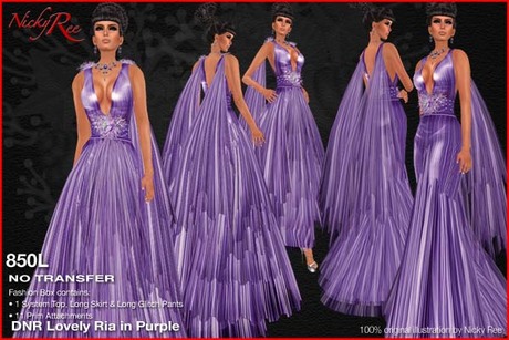 Second Life Marketplace - *DNR* Lovely Ria Gown in Purple