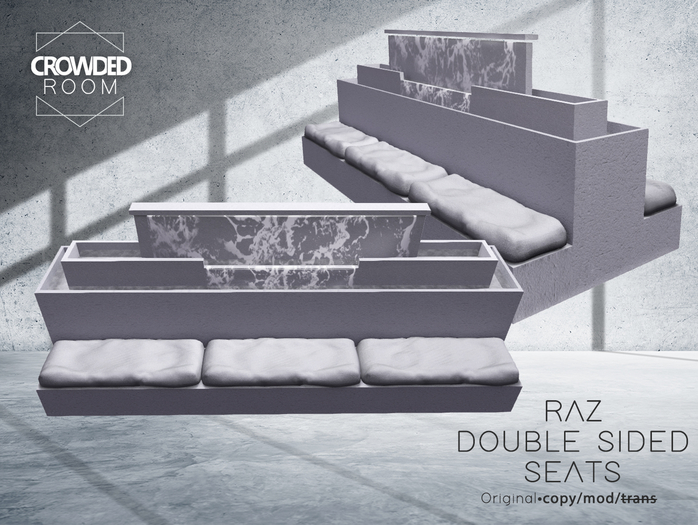 Second Life Marketplace - Crowded Room - Raz Double Sided Seats - White