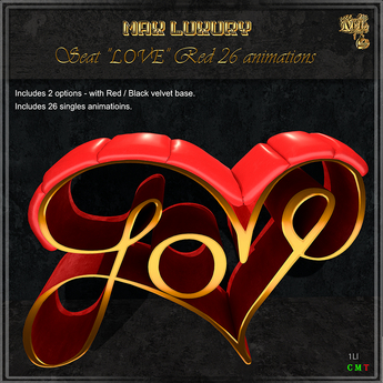 Second Life Marketplace - Max Luxury - Seat "LOVE" Red 26 animations