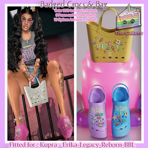 Second Life Marketplace - The Cakery- Crocs Badged Platforms Fatpack