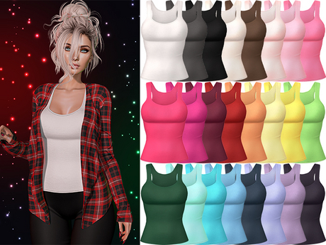 Second Life Marketplace - Irene Tank Top and Open Cardigan [MEGAPACK ...