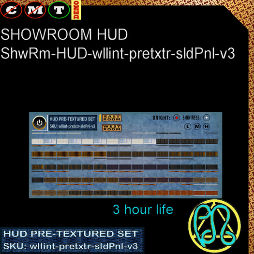 Second Life Marketplace - Showroom HUD wall interior premade texture ...