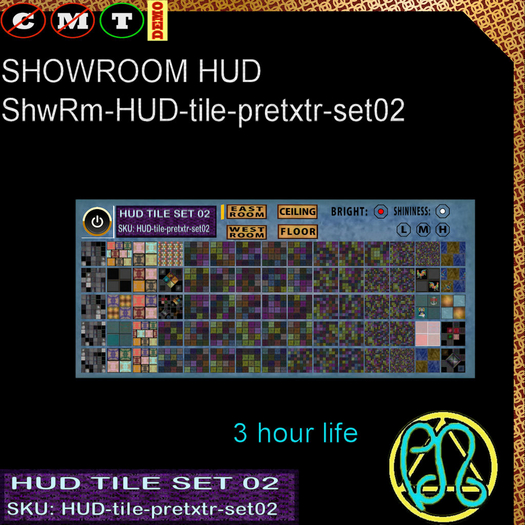 Second Life Marketplace - Showroom HUD tile premade texture set 02