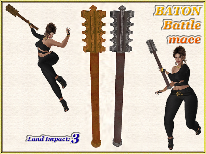 Second Life Marketplace - BATON - Battle mace (3 LI) (Wear) (Full perm)