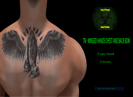 Second Life Marketplace - TN - Winged hands chest and back BoM