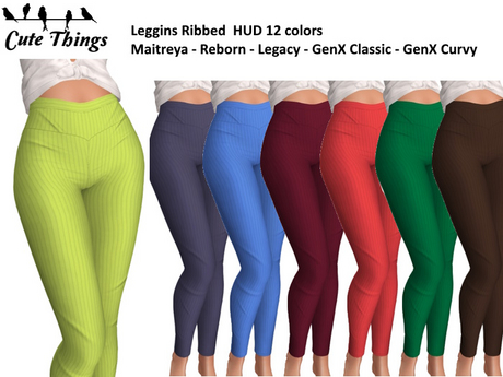Second Life Marketplace - [CT] Ribbed Leggins HUD 12 colors - GenX ...