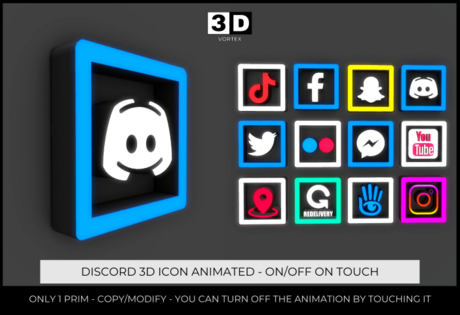 Second Life Marketplace - DISCORD 3D MESH - ON/OFF ANIMATION - SOCIAL ...