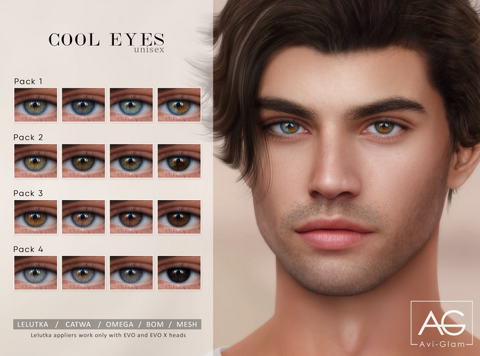 Second Life Marketplace - AG. Cool Eyes - Fatpack