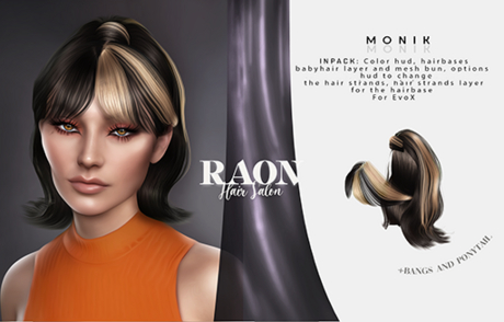 Second Life Marketplace - RAON Hair - Monik Hairbase And Mesh ALL