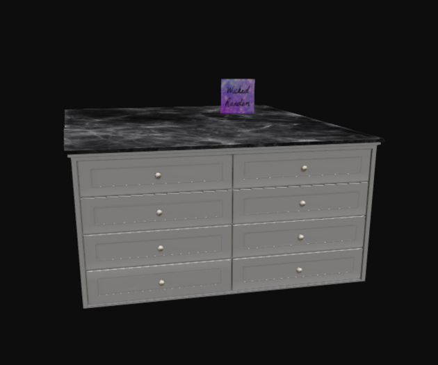 Second Life Marketplace - .: vive nine :. Wide Dresser - Black Marble