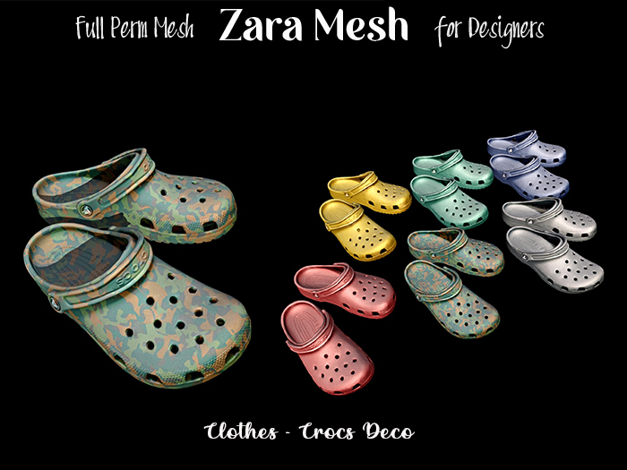 Second Life Marketplace - ZM - Clothes - Crocs Deco UPDATED - FULL PERM ...