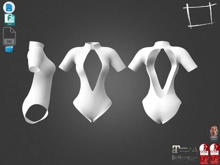 Second Life Marketplace - Dae Obj FBX For Deep Cleavage Backless Body ...