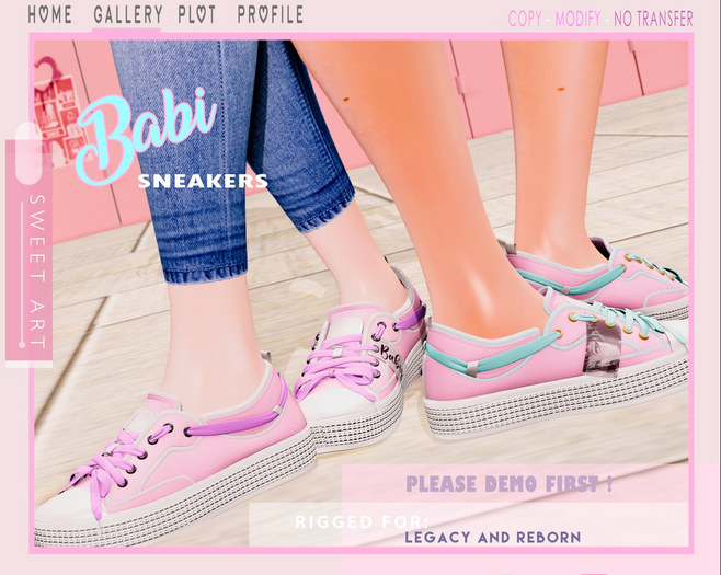 Second Life Marketplace - - Sweet Art - Babi Sneakers DEMO