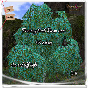 Second Life Marketplace - Fantasy birch tree NEON 10 colors