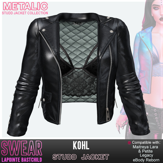 Second Life Marketplace - Leather Jacket Studded Metalic KOHL