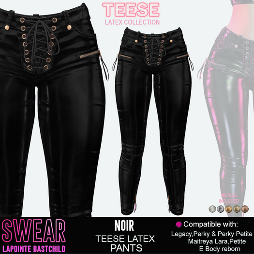 Second Life Marketplace - Latex Pants Teese BLACK