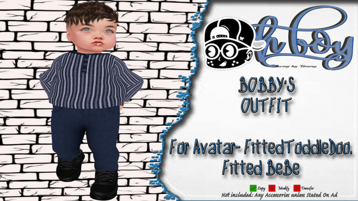 Second Life Marketplace - oHbOY - Outfit - Bobby - Fiitted ToddleDoo ...