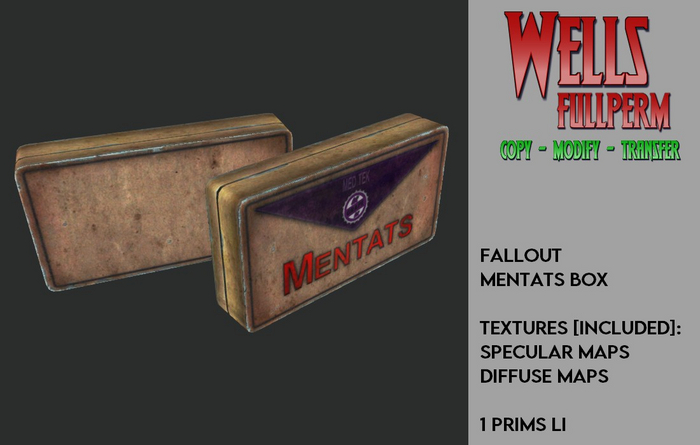 Second Life Marketplace - [WFP] - Fallout Mentats Box