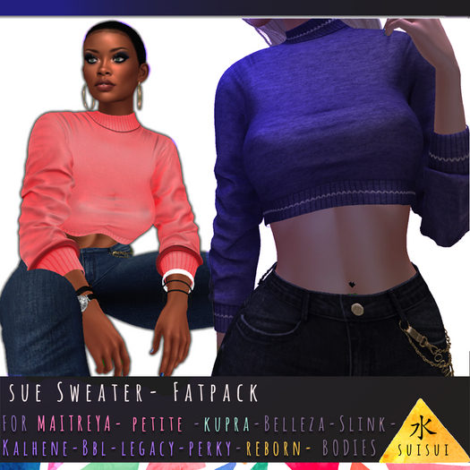 Second Life Marketplace - SUISUI//SUE SWEATER Fatpack -Slink,Belleza ...