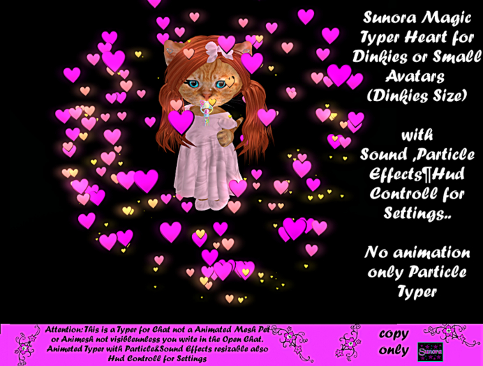 Second Life Marketplace - Sunora Typer Heart Pink for Dinkies or small ...