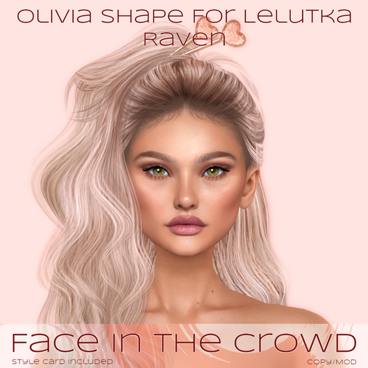 Second Life Marketplace - Face In The Crowd Olivia Shape for LeLutka Raven