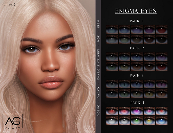 Second Life Marketplace - AG. Enigma Eyes - Pack 4
