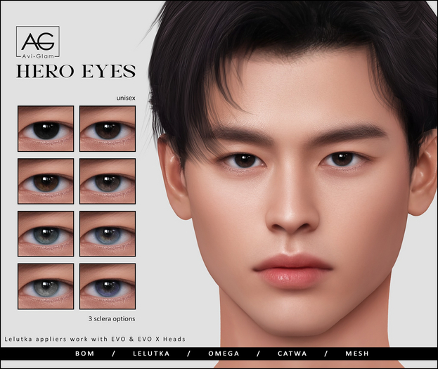 Second Life Marketplace - AG. Hero Eyes Pack