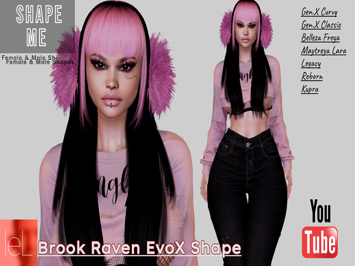 Second Life Marketplace - Shape Me - Brook Raven Head EvoX Shape