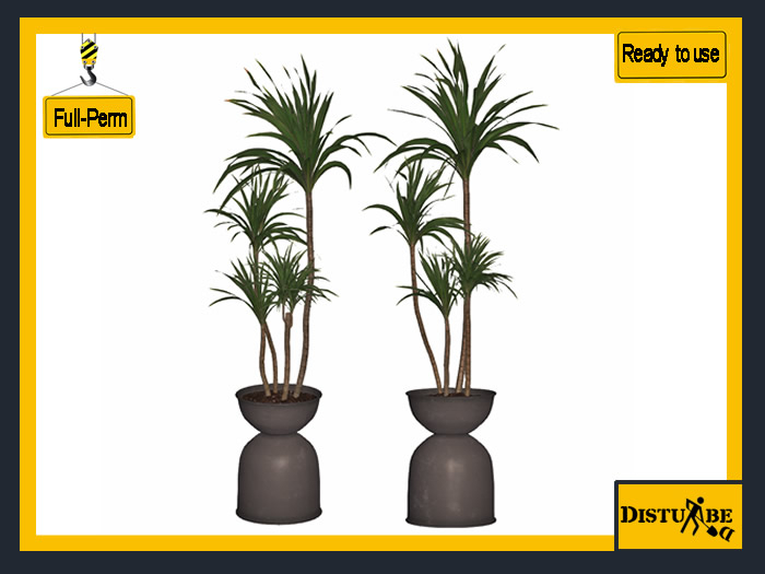 Second Life Marketplace - ::DisturbeD:: Dragon Tree Plant & Metal Pot ...