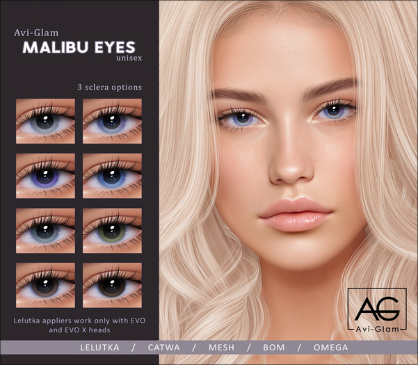 Second Life Marketplace - AG. Malibu Eyes Pack