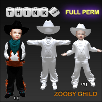 Second Life Marketplace - TT-ZC42-COWBOY FULL DRESS ZOOBY CHILD