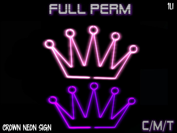 Second Life Marketplace - [FP] CROWN NEON SIGN FULL PERM 1LI