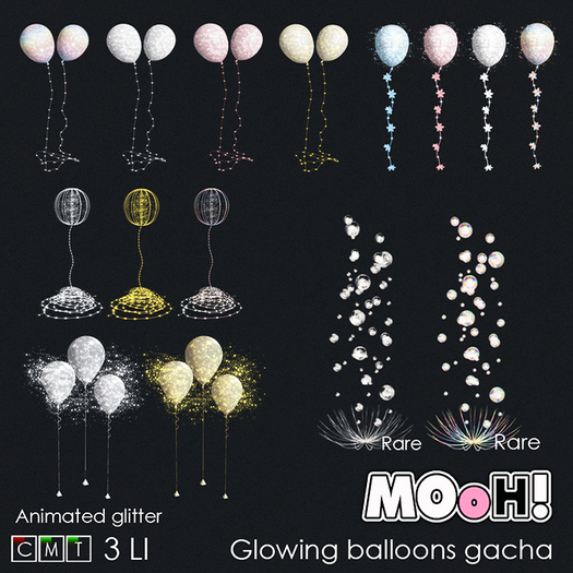 Second Life Marketplace - MOoH! Glowing Balloons gacha - Full set
